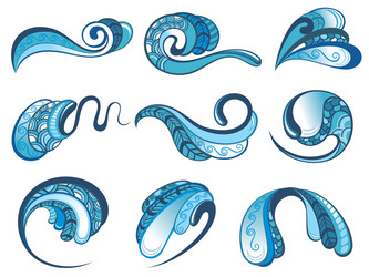 Collection of water Royalty Free Vector Image - VectorStock