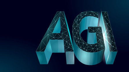 Artificial general intelligence low poly letter Vector Image