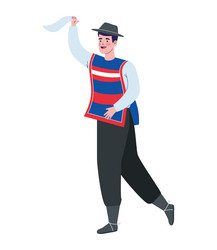 Chile man with flag Royalty Free Vector Image - VectorStock