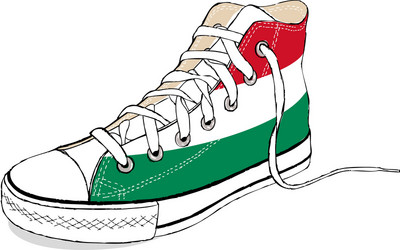 Hand draw modern sport shoes with usa flag Vector Image