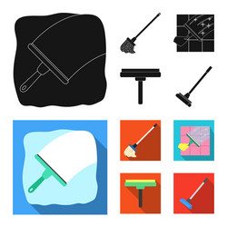 Design mop and broom symbol set mop Royalty Free Vector