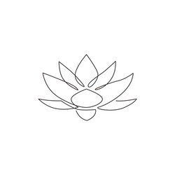 One single line drawing beauty fresh lotus Vector Image