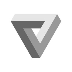 Penrose impossible tribar triangle engraving Vector Image