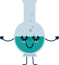 Chemistry flask cartoon Royalty Free Vector Image