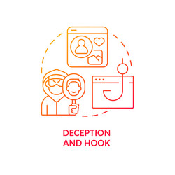 Deception and hook concept icon Royalty Free Vector Image