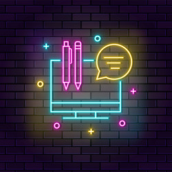 Online learning neon icon education neon icon Vector Image