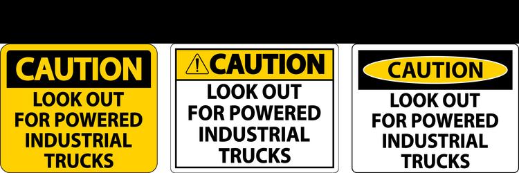 Warning look out for trucks sign on white Vector Image
