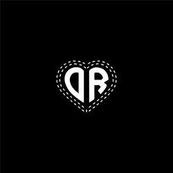 D r letter logo emblem design on black color Vector Image