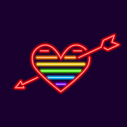Rainbow Heart Neon Vector Images (over 780)