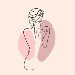 One line drawing of the body Royalty Free Vector Image