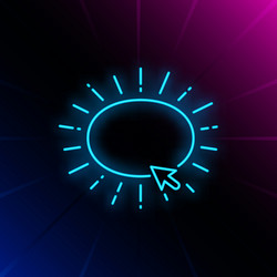 Frame button and arrow neon sign Royalty Free Vector Image