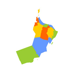 Oman political map of administrative divisions Vector Image
