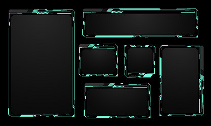 Hud frames black user interface elements design Vector Image