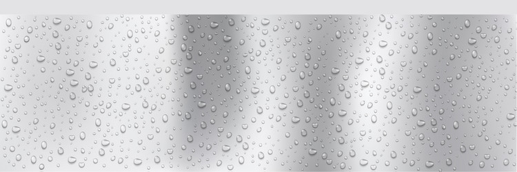 Realistic drops water on a silver metal Royalty Free Vector