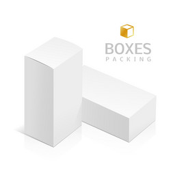 Realistic template blank white package paper box Vector Image