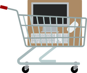 Grocery cart from supermarket with products Vector Image