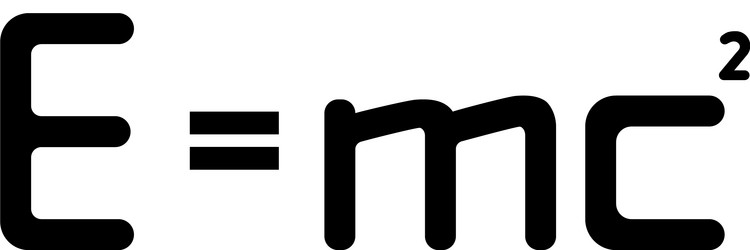 Neon emc energy formula physical law emc sign e Vector Image