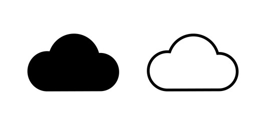 Simple cloud icon set Royalty Free Vector Image
