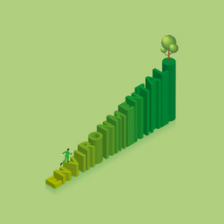 A man runs and steps up stair text word Royalty Free Vector