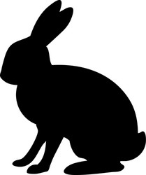 Hare silhouette Royalty Free Vector Image - VectorStock