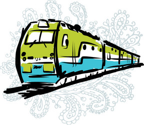 Speed train sketch for your design Royalty Free Vector Image