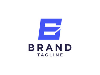 Abstract initial letter e logo square rounded Vector Image