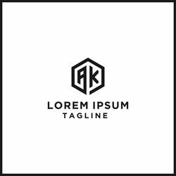 Ak hexagon logo Royalty Free Vector Image - VectorStock