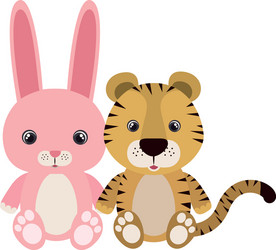 Cute and little reindeer in field Royalty Free Vector Image