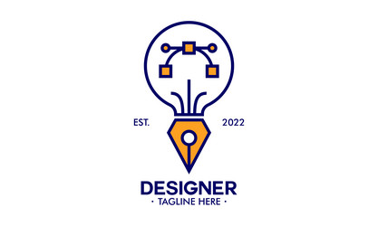 Graphic designer and web design studio tool logo Vector Image