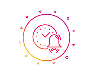 Alarm bell icon time sign Royalty Free Vector Image