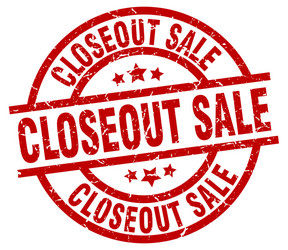 Closeout sale round red grunge stamp Royalty Free Vector
