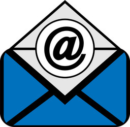 Mail symbol icon on white Royalty Free Vector Image
