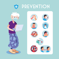 Infographic with preventions steps to protection Vector Image