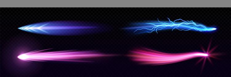 Realistic set of magic power neon light trails Vector Image