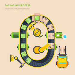Production line top view Royalty Free Vector Image