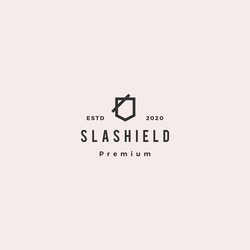 Slash shield logo icon Royalty Free Vector Image