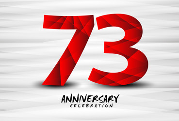 73 year anniversary celebration logo Royalty Free Vector