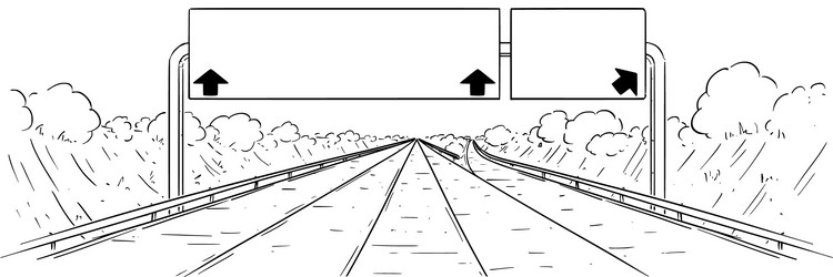 Drawing highway going forward without Royalty Free Vector