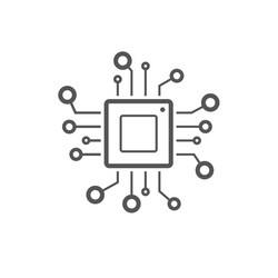Digital processor chip icon Royalty Free Vector Image