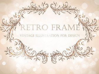 Template for text vintage frame decorated antique Vector Image