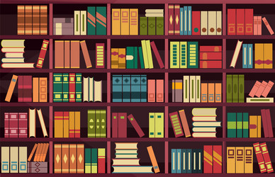 Books in bookcase seamless pattern school book Vector Image