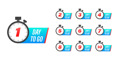 6 days to go icon days left badges offer Vector Image