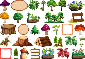 Set different nature objects Royalty Free Vector Image