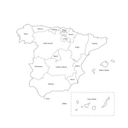 Spain political map of administrative divisions Vector Image