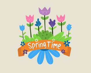 Spring flowers clipart set Royalty Free Vector Image