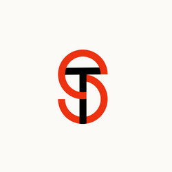 T s ts monogram logo minimalist initials Vector Image