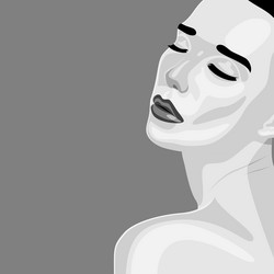 Half face portrait beauty woman with closed eyes Vector Image
