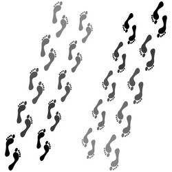 Human traces footprints bare feet black Royalty Free Vector