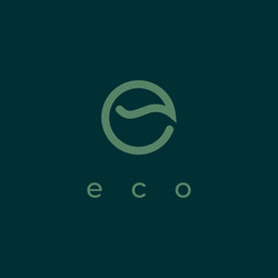 Cyan e green circle alphabet letter logo icon Vector Image