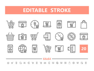 20 weather icons weather forecast line icon set Vector Image
